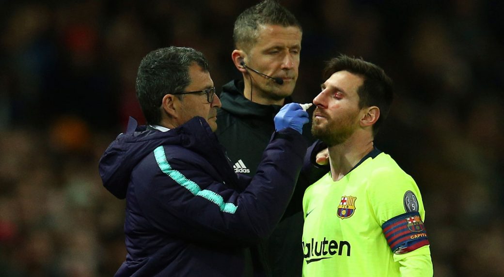 Messi left bloodied as United gets physical in loss to Barca - Sportsnet.ca